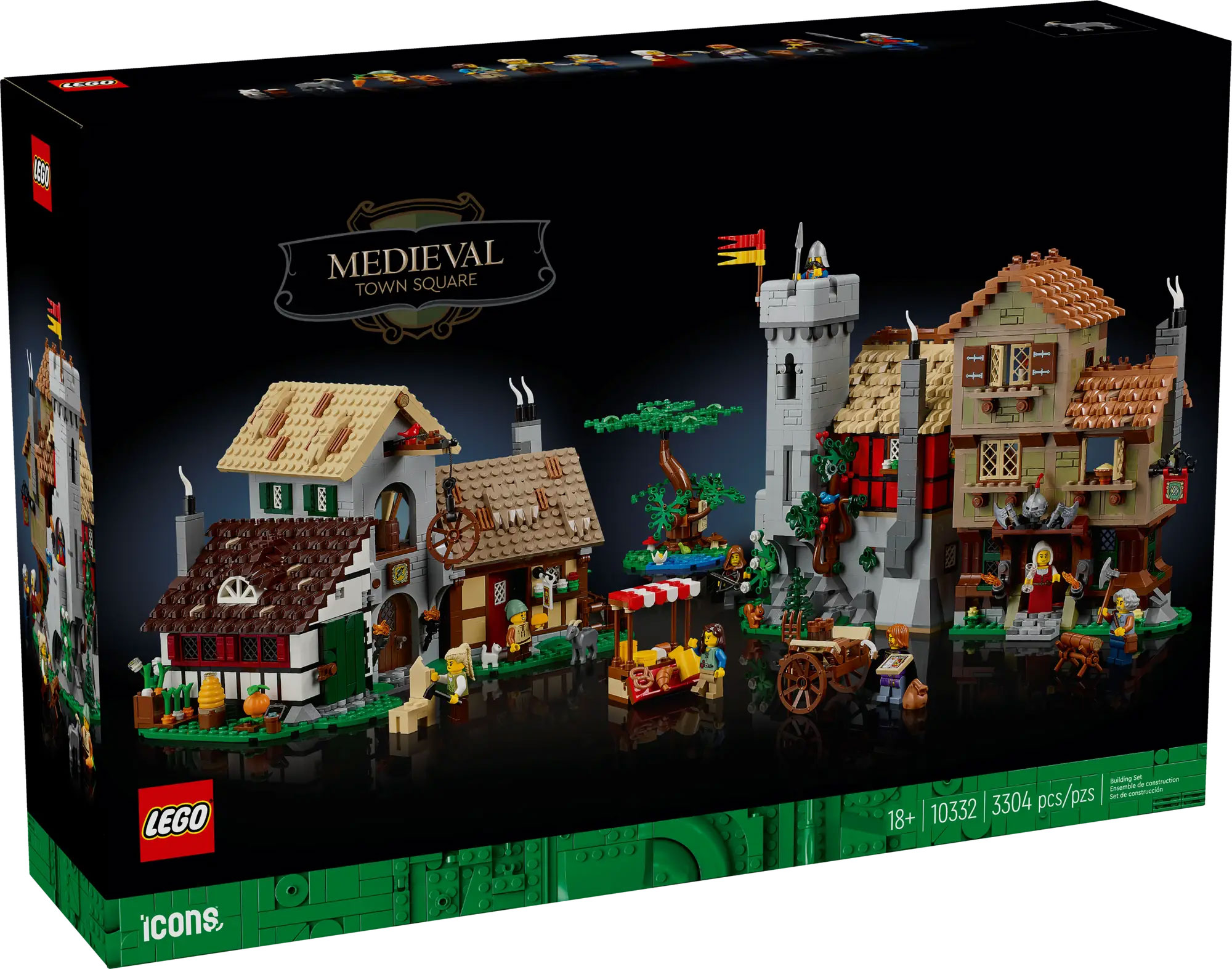 LEGO Icons 10332 pas cher, La place de la ville médiévale