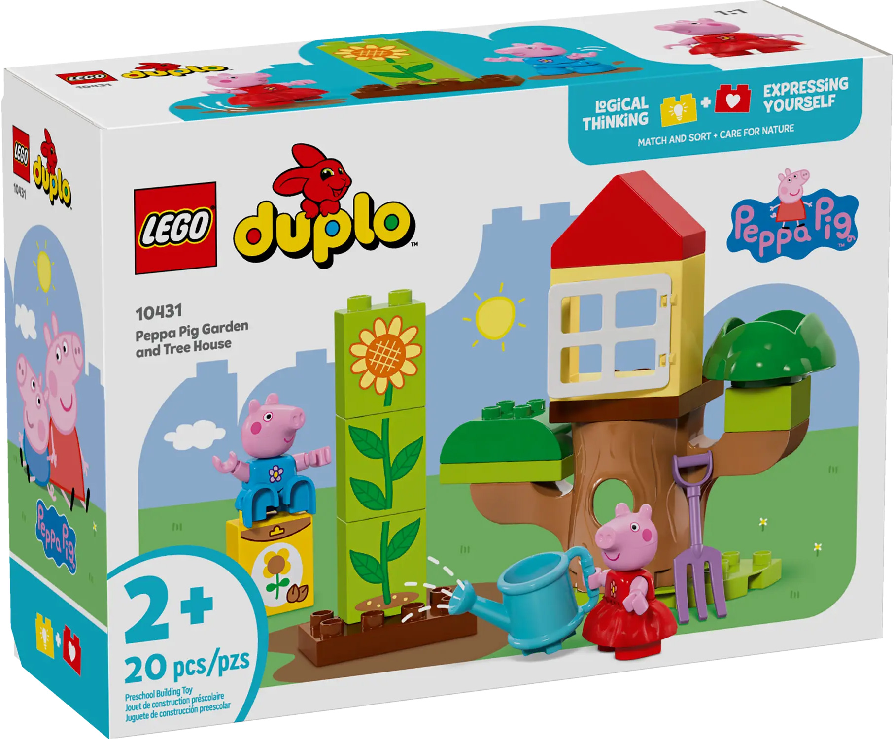 LEGO Duplo 10431 pas cher, Le jardin et la cabane dans l’arbre de Peppa Pig