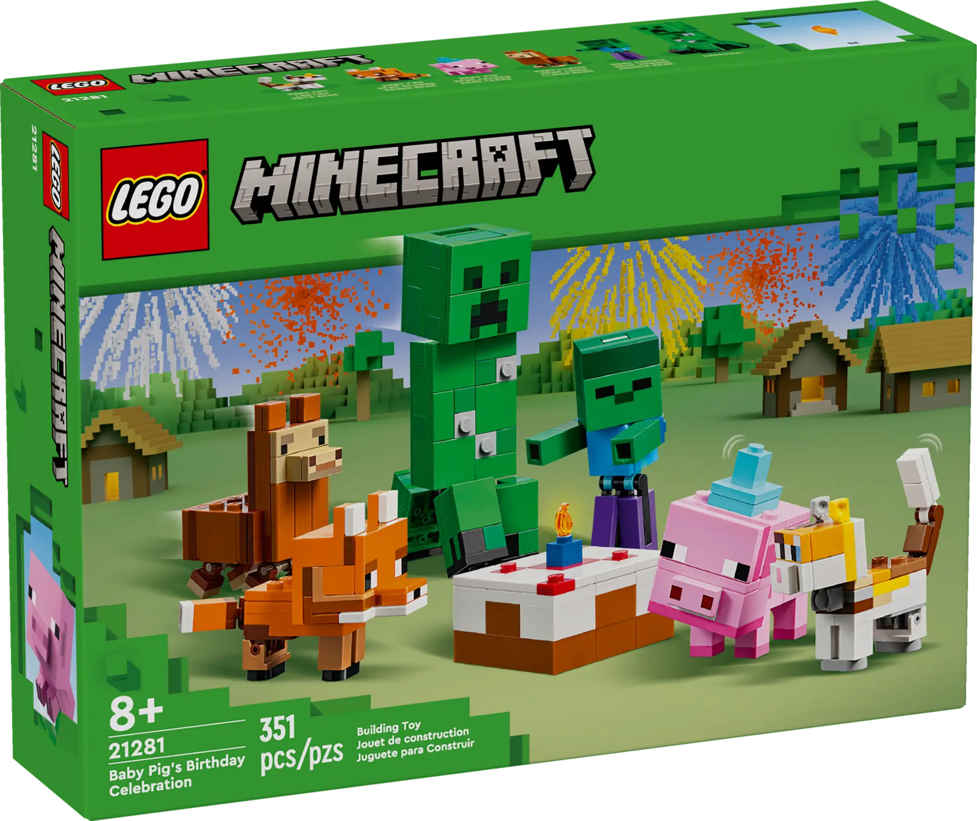 LEGO Minecraft 21281 pas cher, La fête d’anniversaire de Porcelet