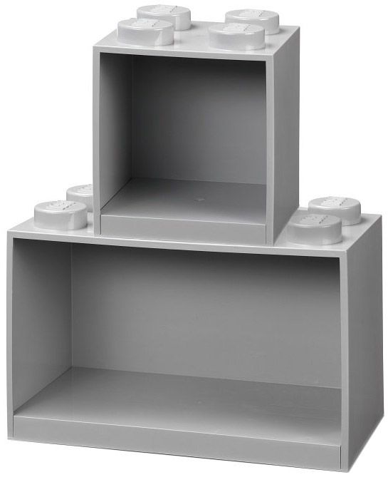 LEGO Rangements 4117 pas cher, Ensemble d'étagères en brique gris clair