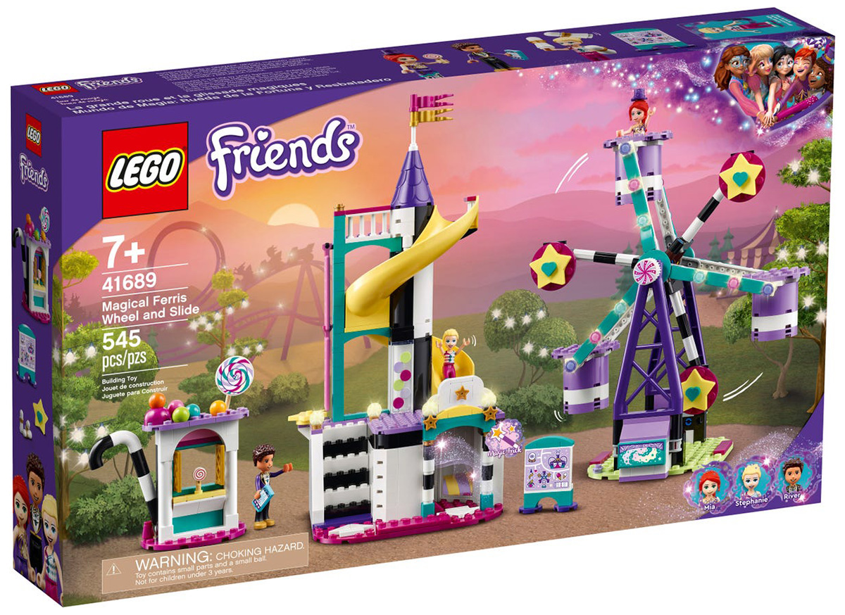 LEGO Friends 41689 pas cher, La grande roue et le toboggan magiques