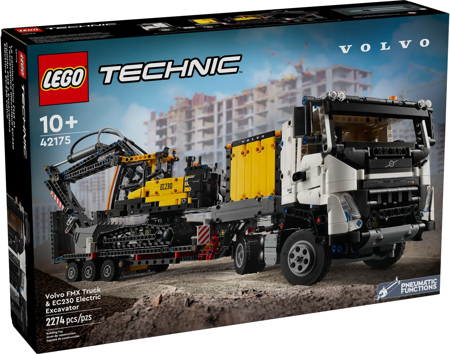LEGO Technic 42175 pas cher, Camion Volvo FMX et pelleteuse électrique ...