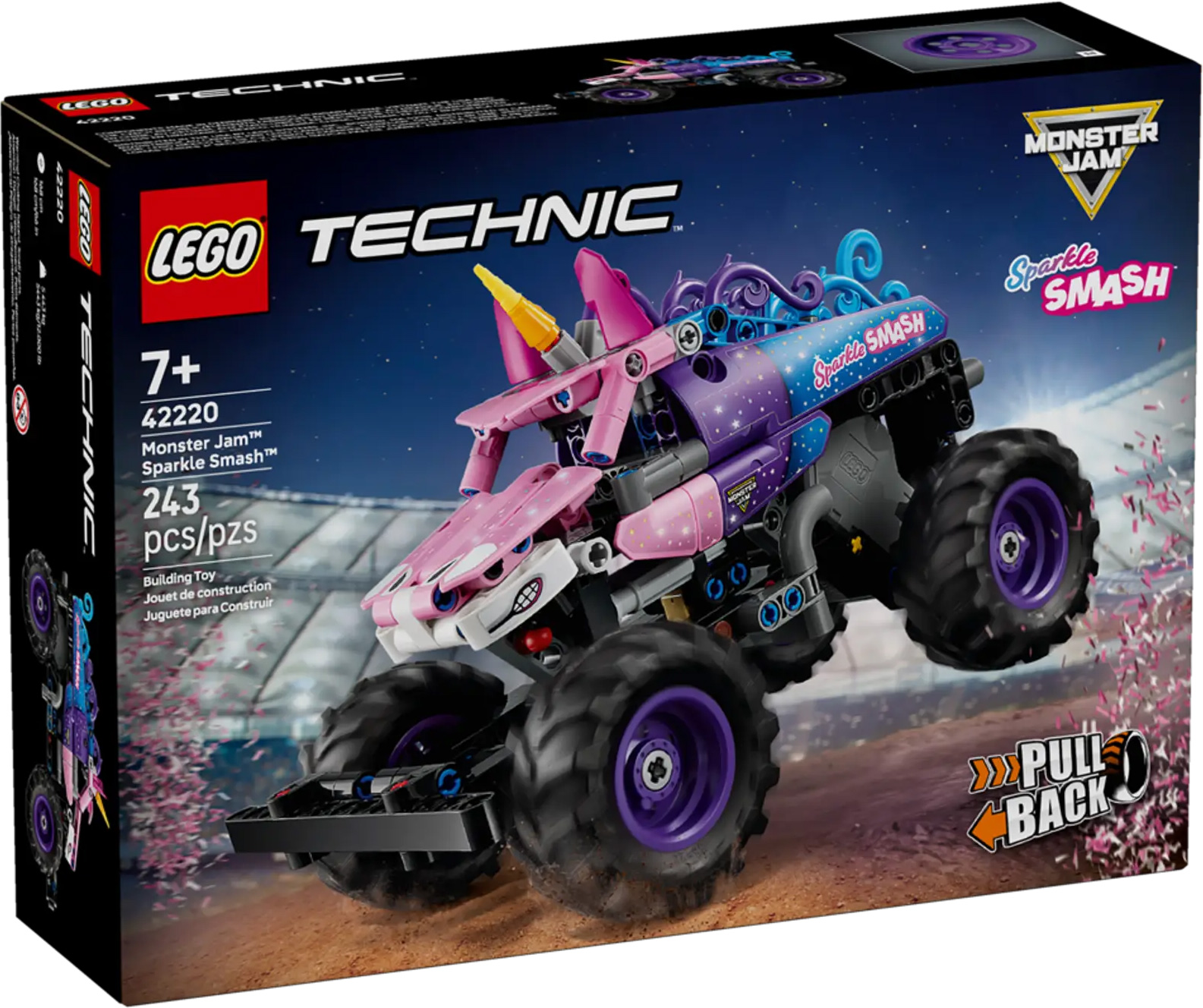 LEGO Technic 42220 pas cher, Monster Jam Sparkle Smash à rétrofriction