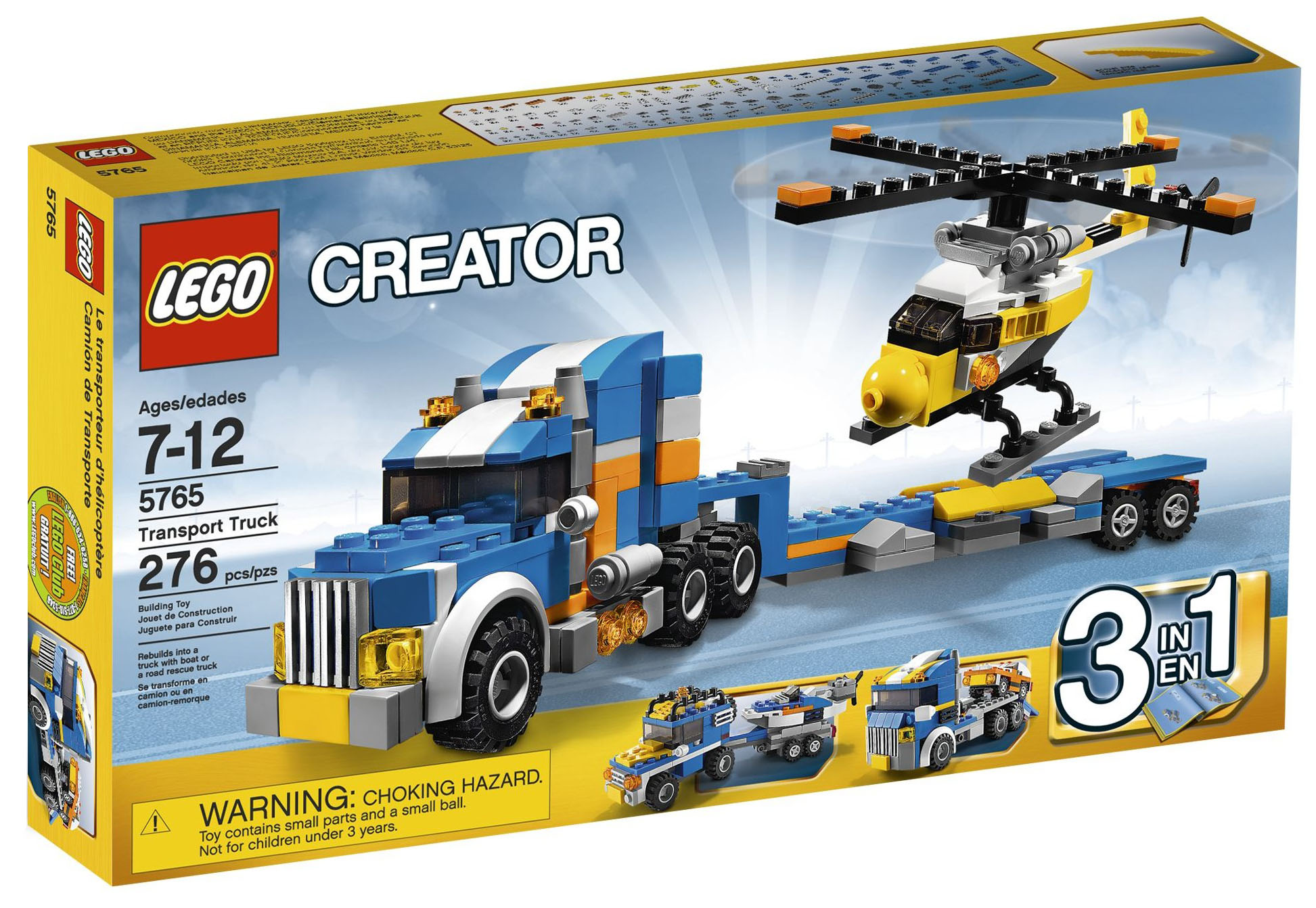 LEGO Creator 5765 pas cher, Le transporteur d'hélicoptère