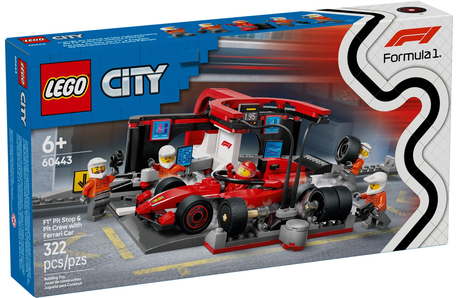LEGO City 60443 pas cher, Arrêt au stand de F1 avec voiture Ferrari