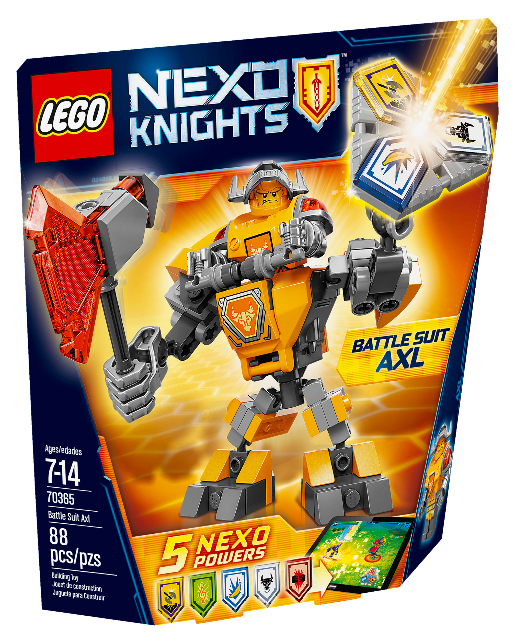 LEGO Nexo Knights 70365 pas cher, La super armure d'Axl