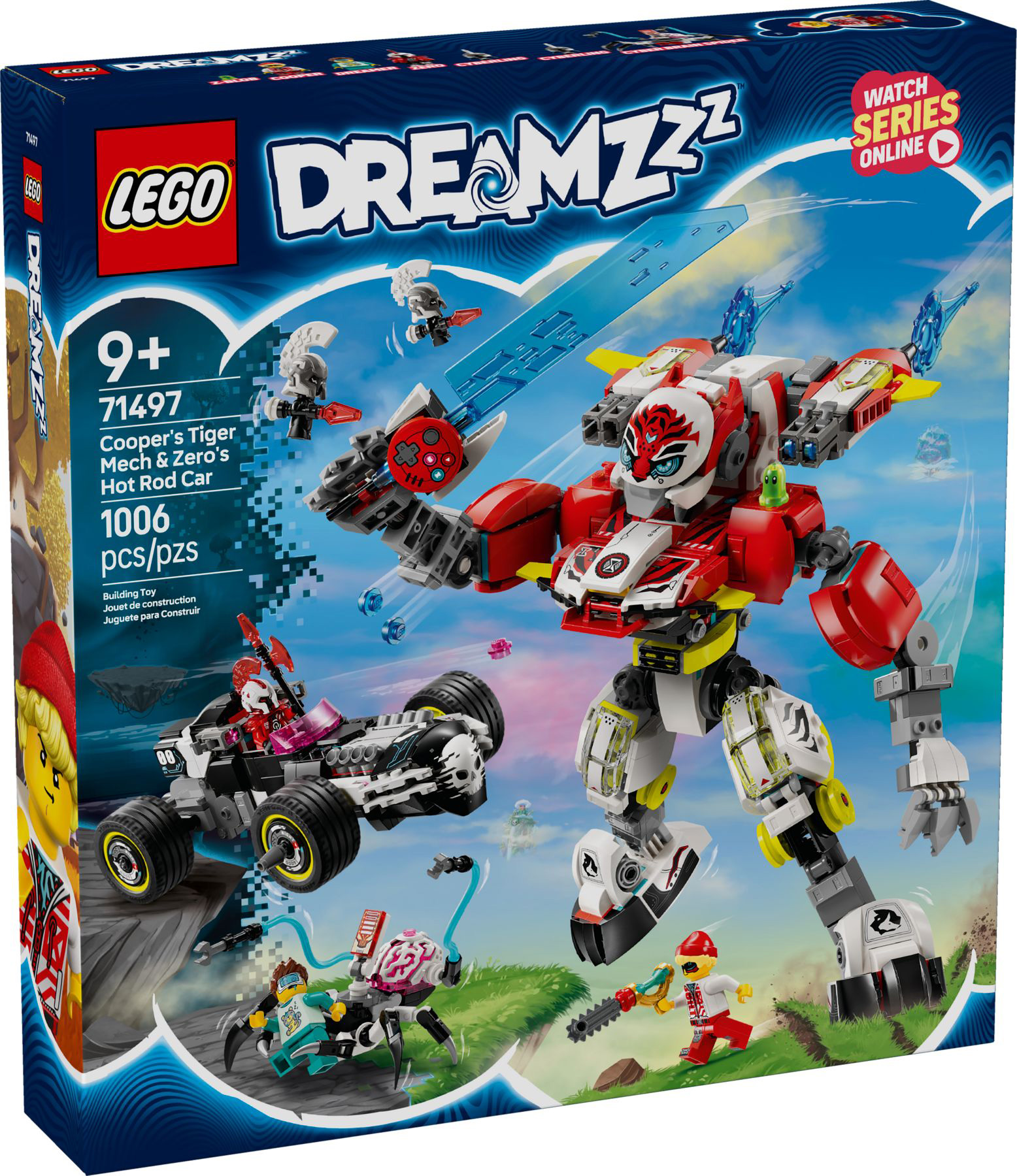 LEGO Dreamzzz 71497 pas cher, Robot-tigre de Cooper et bolide de Zero