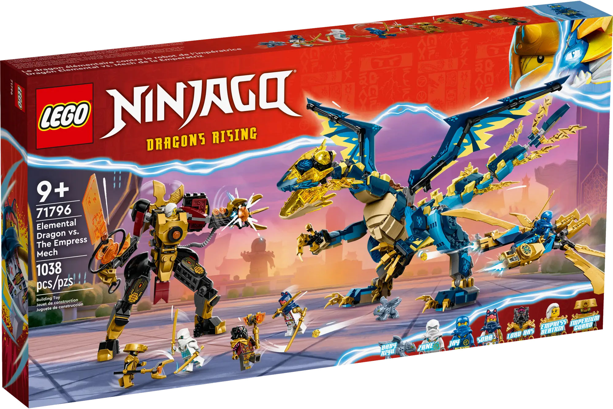 LEGO Ninjago 71796 pas cher, Le dragon élémentaire contre le robot de l ...