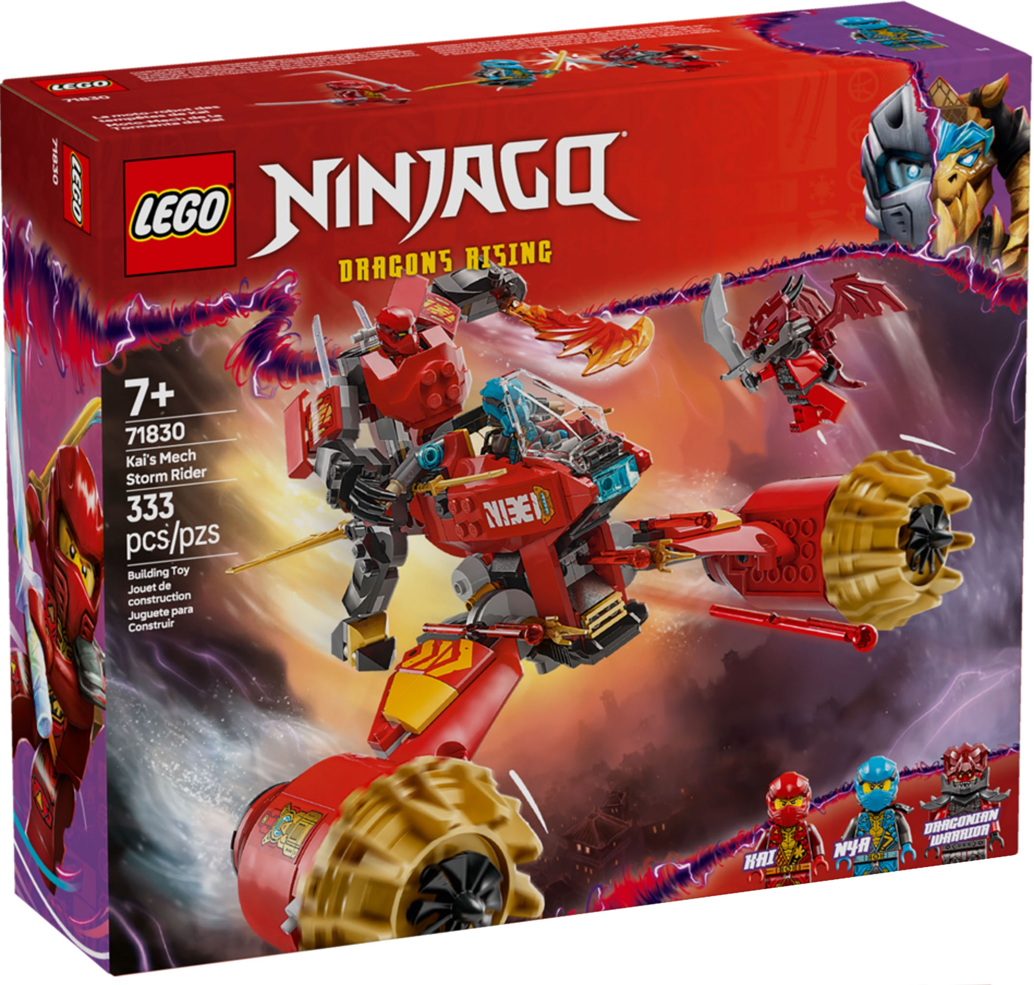 LEGO Ninjago 71830 pas cher, La moto tempête du robot de Kai