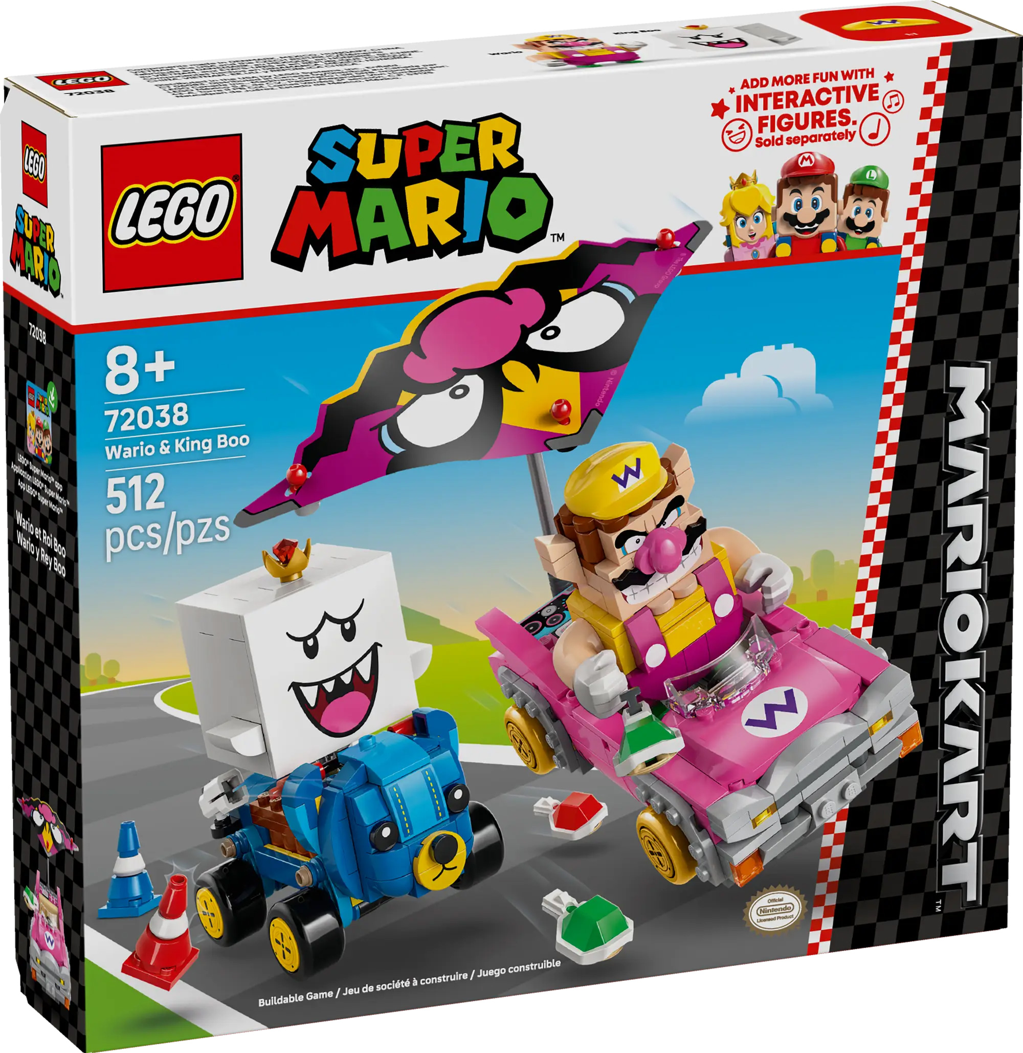 LEGO Super Mario 72038 pas cher, Mario Kart – Wario et Roi Boo