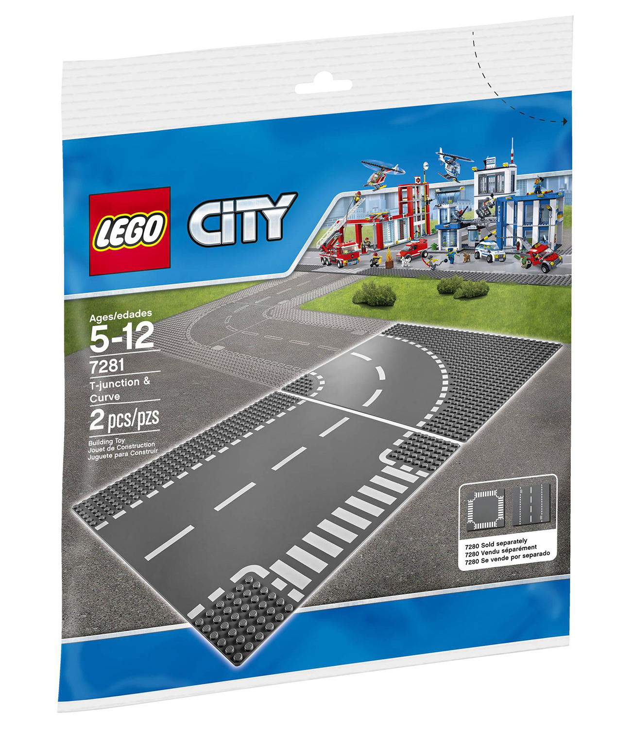 LEGO City 7281 pas cher, Plaques de route - Intersection et Virage
