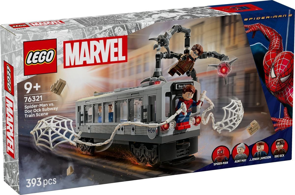 LEGO Marvel 76321 pas cher, La scène du train de Spider-Man et Docteur ...