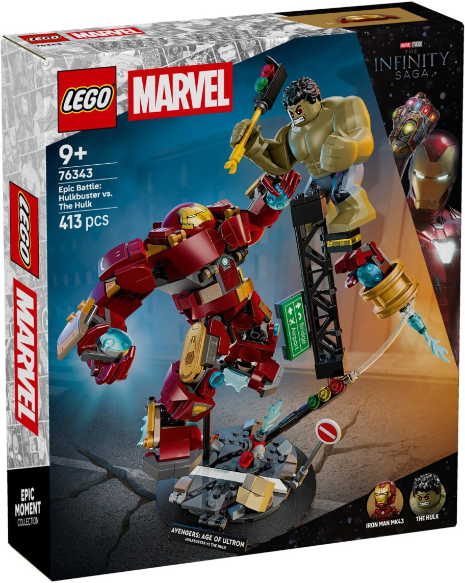 LEGO Marvel 76343 pas cher, Le combat légendaire entre Hulkbuster et Hulk