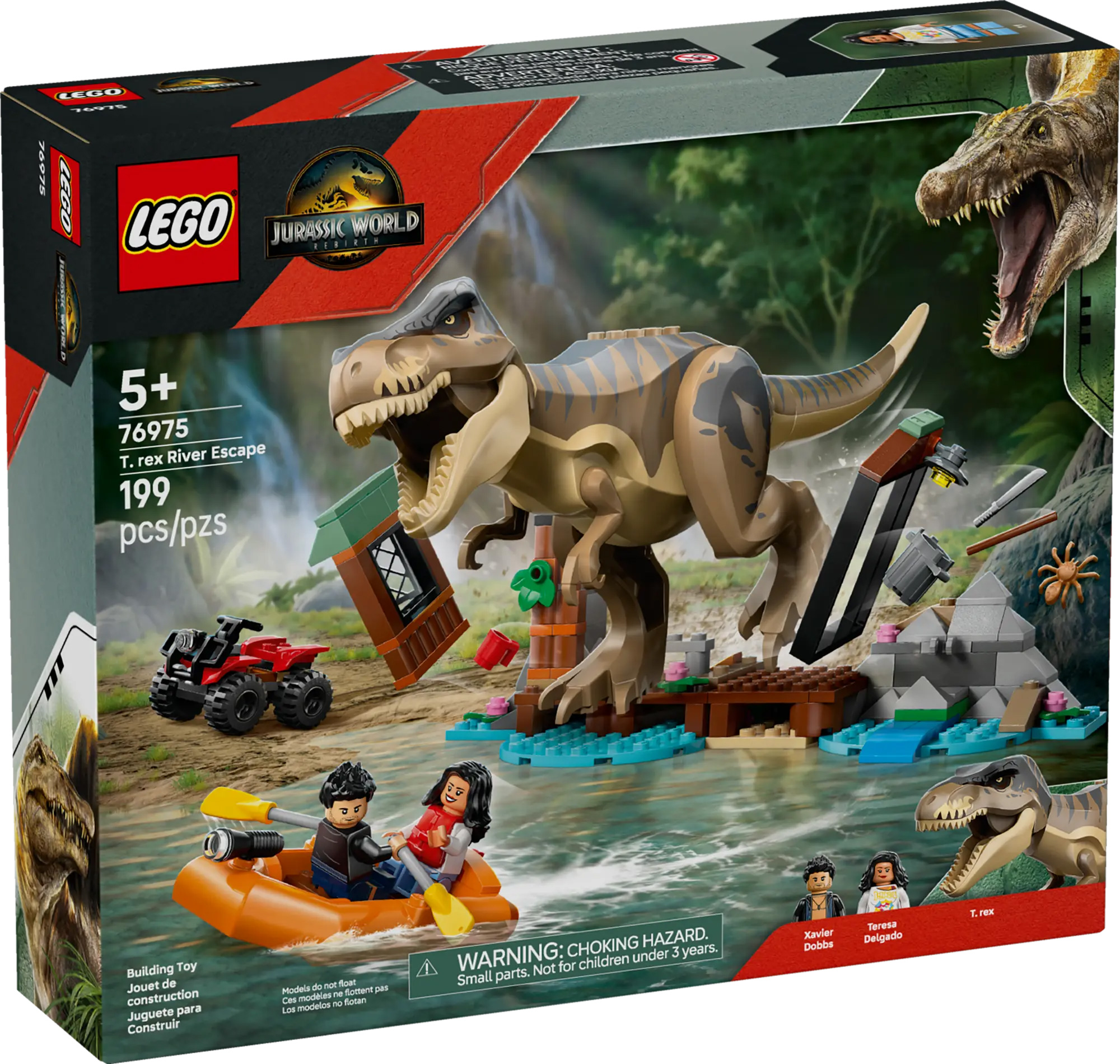LEGO Jurassic World 76975 pas cher, Le T. rex et l’évasion sur la rivière
