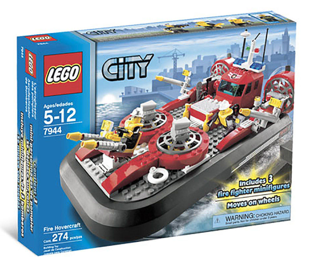 LEGO City 7943 pas cher, L’aéroglisseur des pompiers