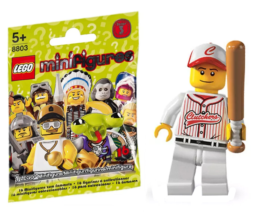 LEGO Minifigures 8803-16 pas cher, Série 3 - Le joueur de base-ball