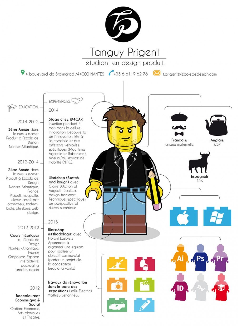 Le CV version LEGO d’un étudiant en design